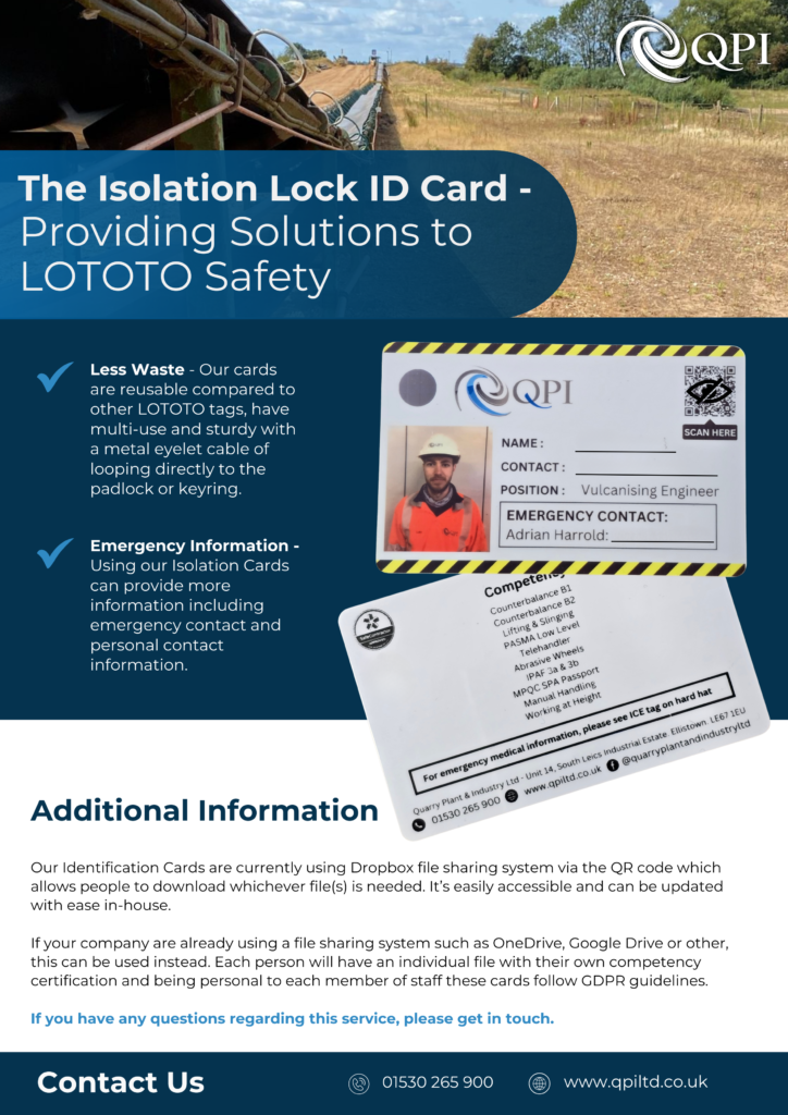 The Isolation Lock ID Cards – QPI Limited
